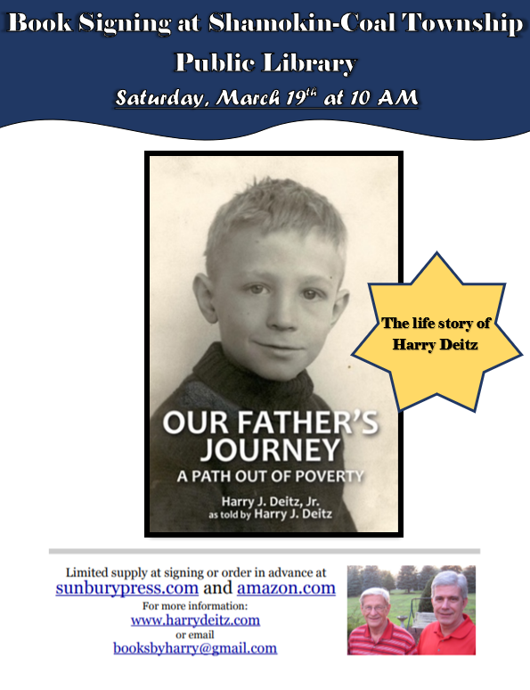 Harry Deitz, Jr. Book Signing This Saturday – Shamokin-Coal Township ...