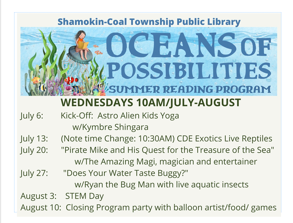 Summer Reading 2022! “Oceans of Possibilities” – Shamokin-Coal Township ...