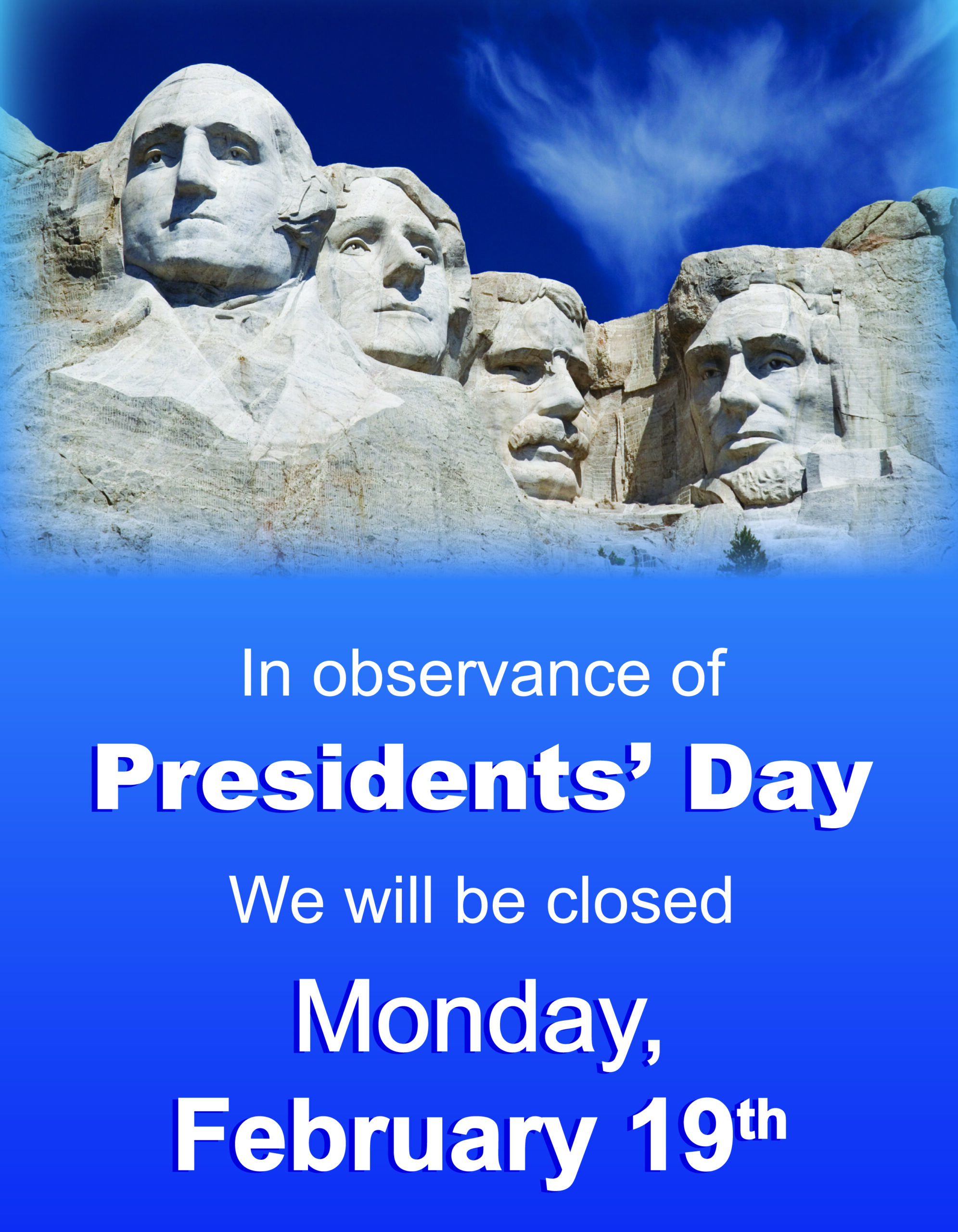 Library Closed for Presidents’ Day – Shamokin-Coal Township Public Library