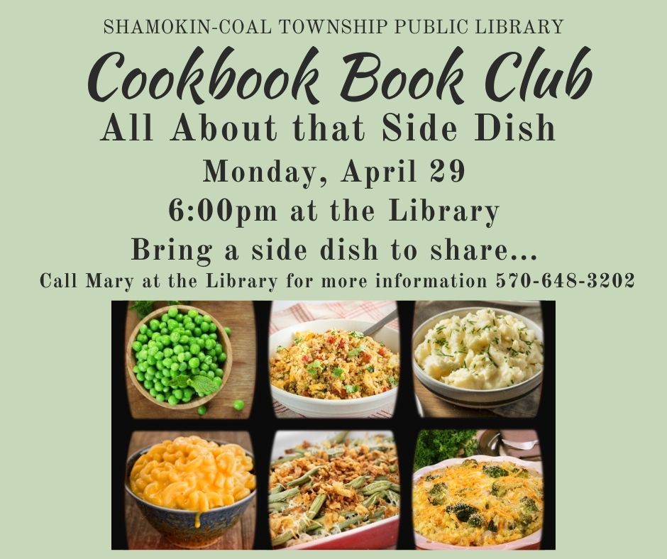 Cookbook Book Club Next Week – Shamokin-Coal Township Public Library