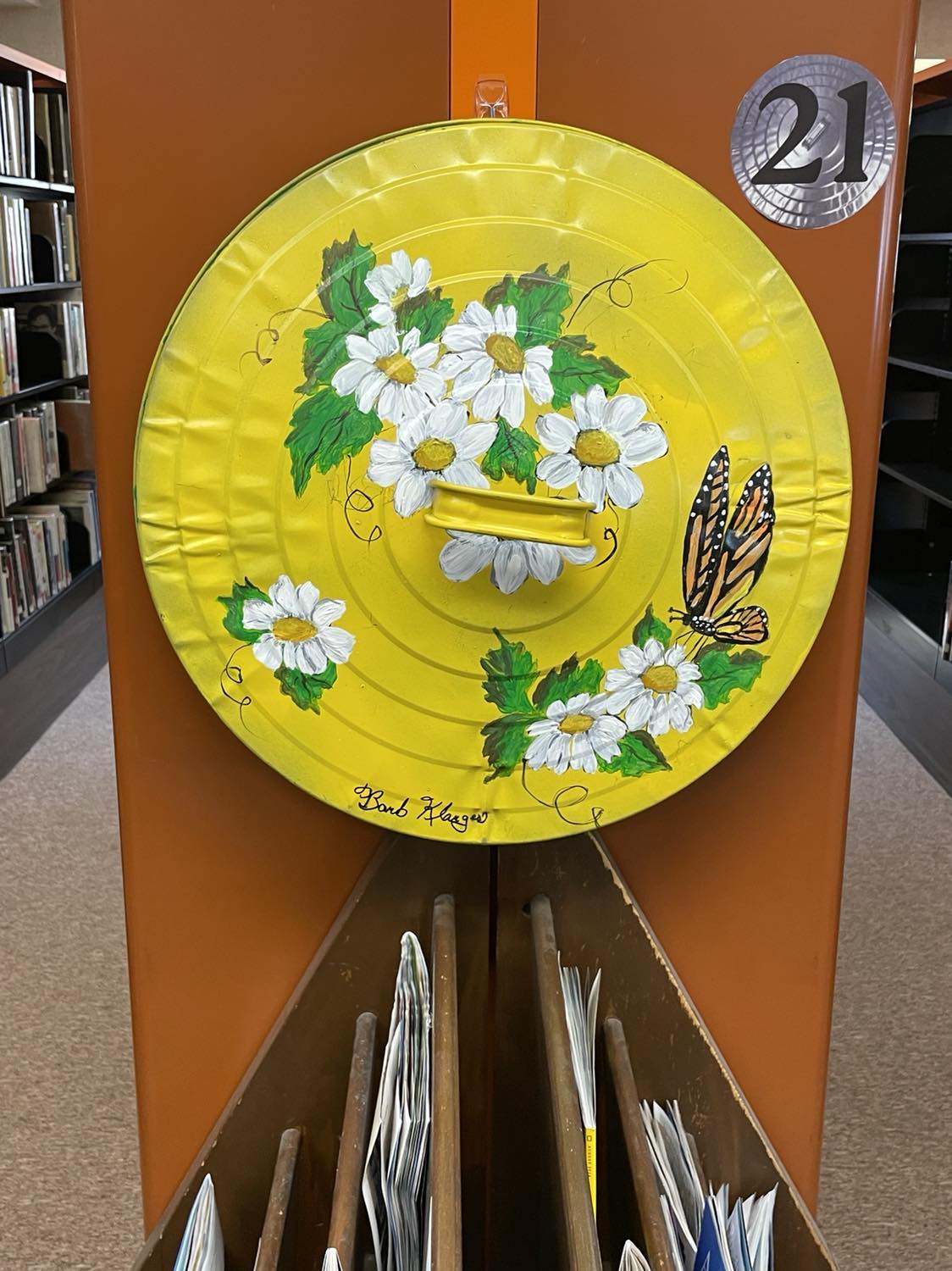 Trash Can Lid Art on Display – Shamokin-Coal Township Public Library