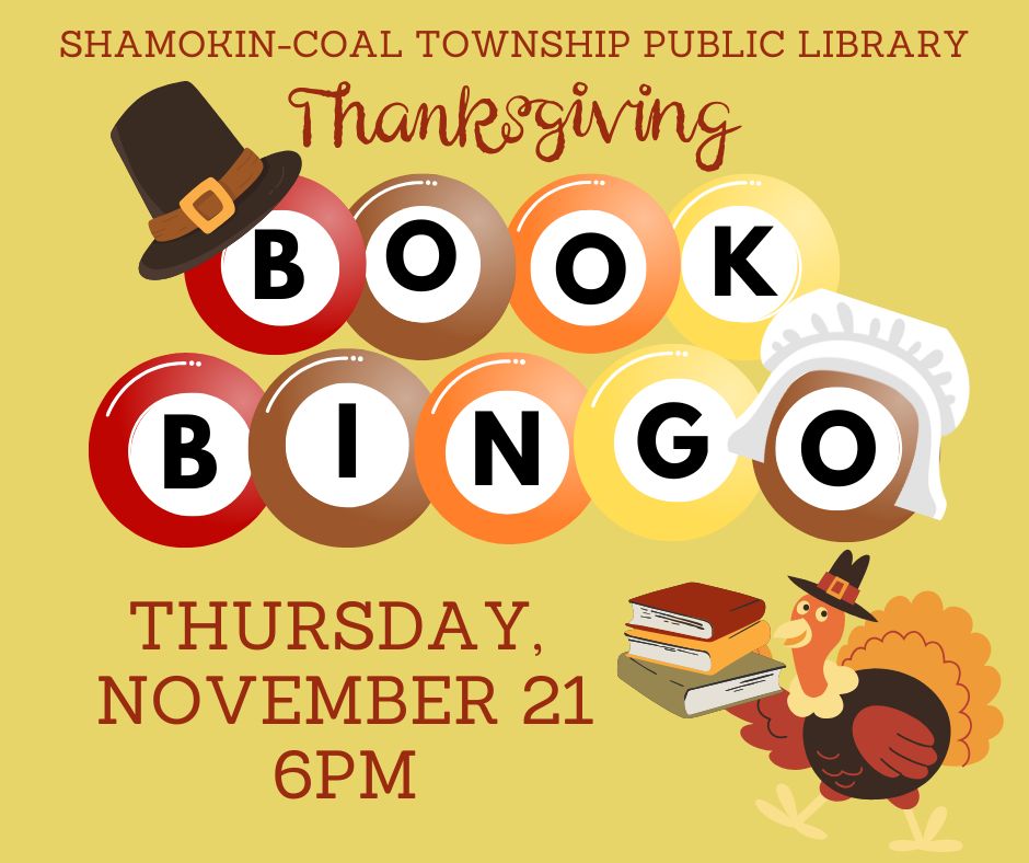 Book Bingo Through November – Shamokin-Coal Township Public Library